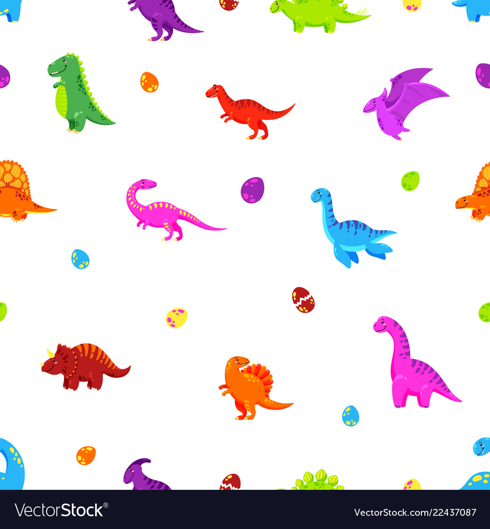 Dinosaur cartoon background seamless Royalty Free Vector Dinosaur cartoon background seamless Royalty Free Vector