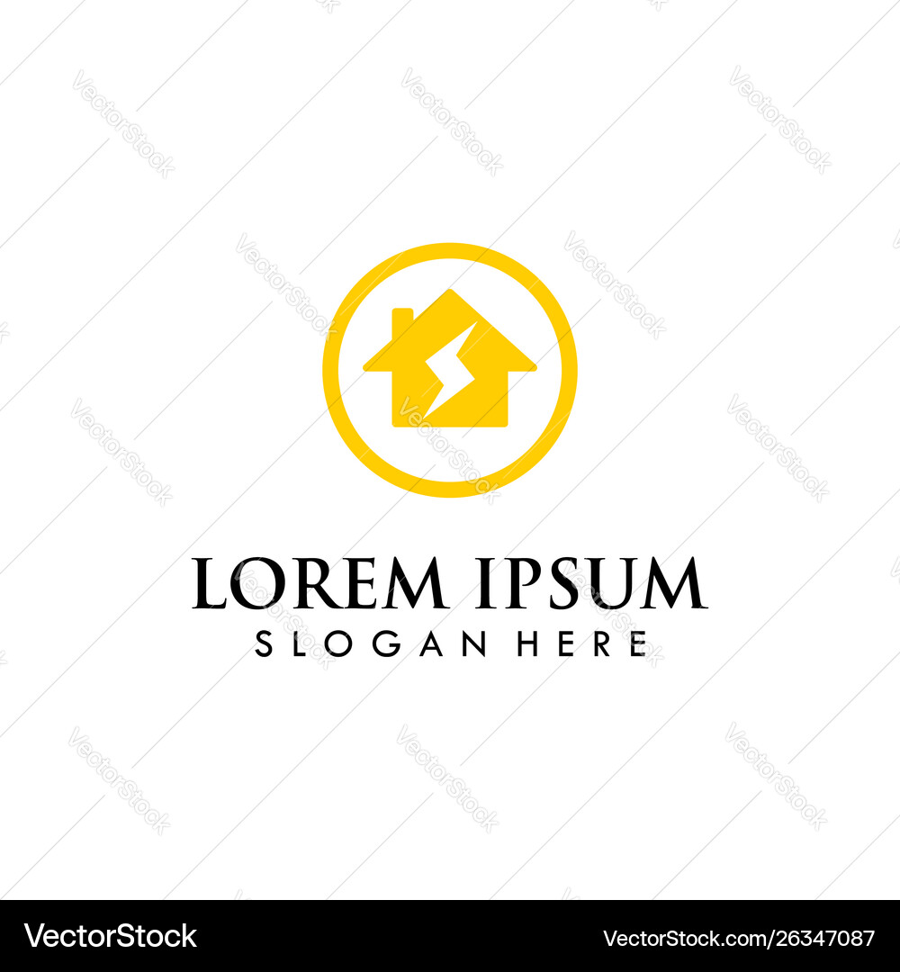 Electric home logo template home Royalty Free Vector Image