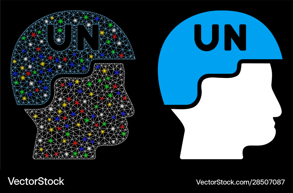Flare mesh wire frame united nations soldier Vector Image