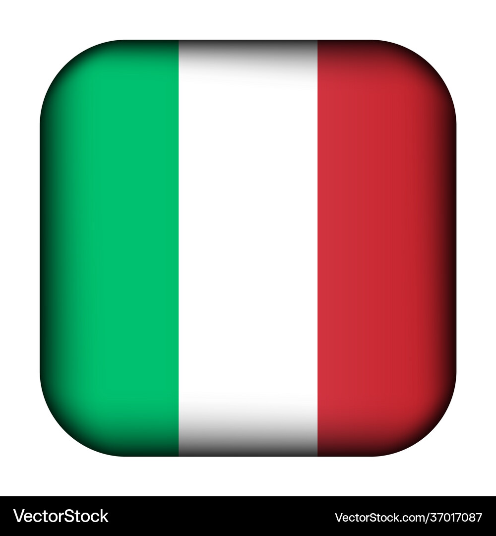 Glass light ball with flag italy squared Vector Image