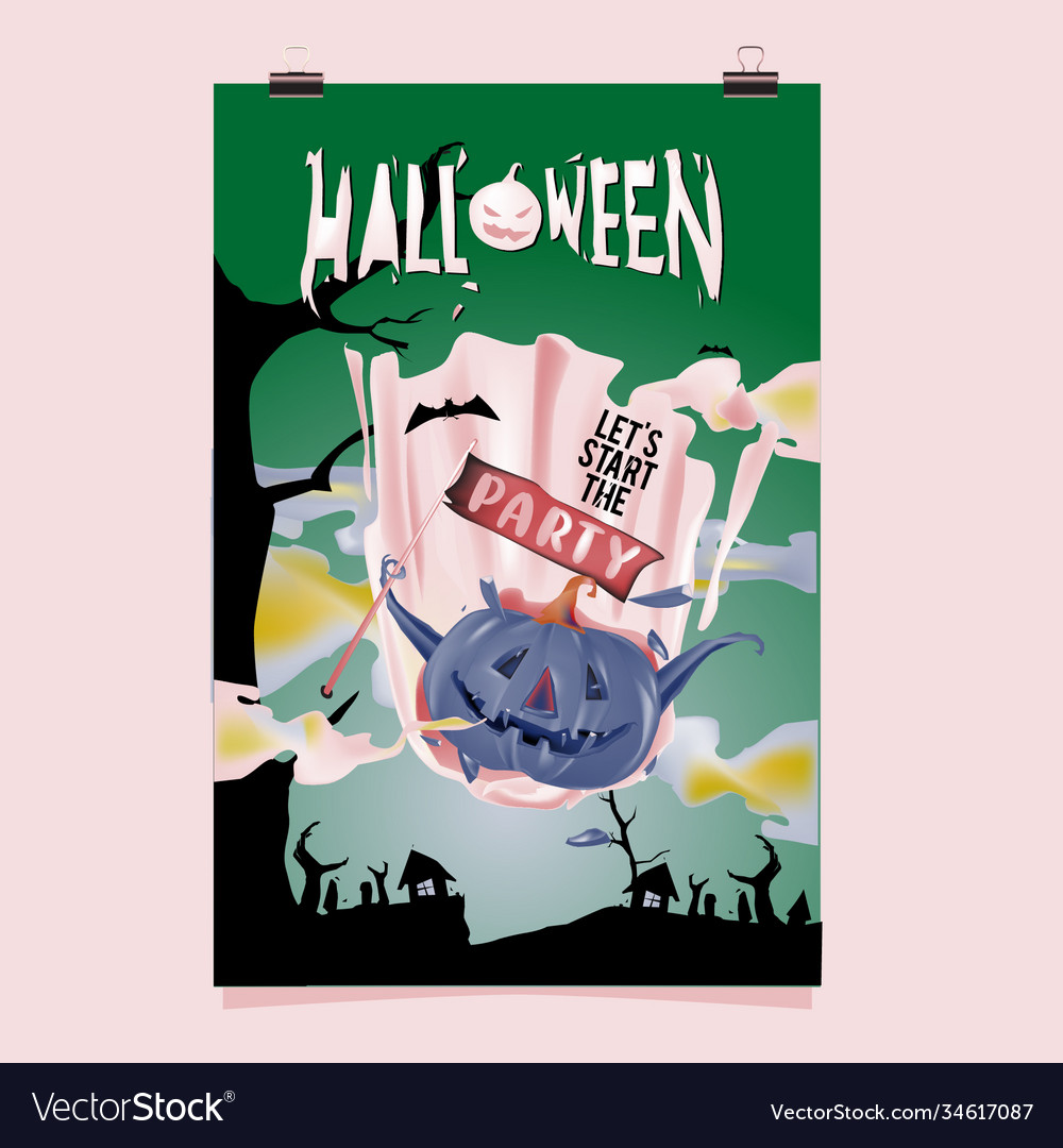 Happy halloween poster party Royalty Free Vector Image