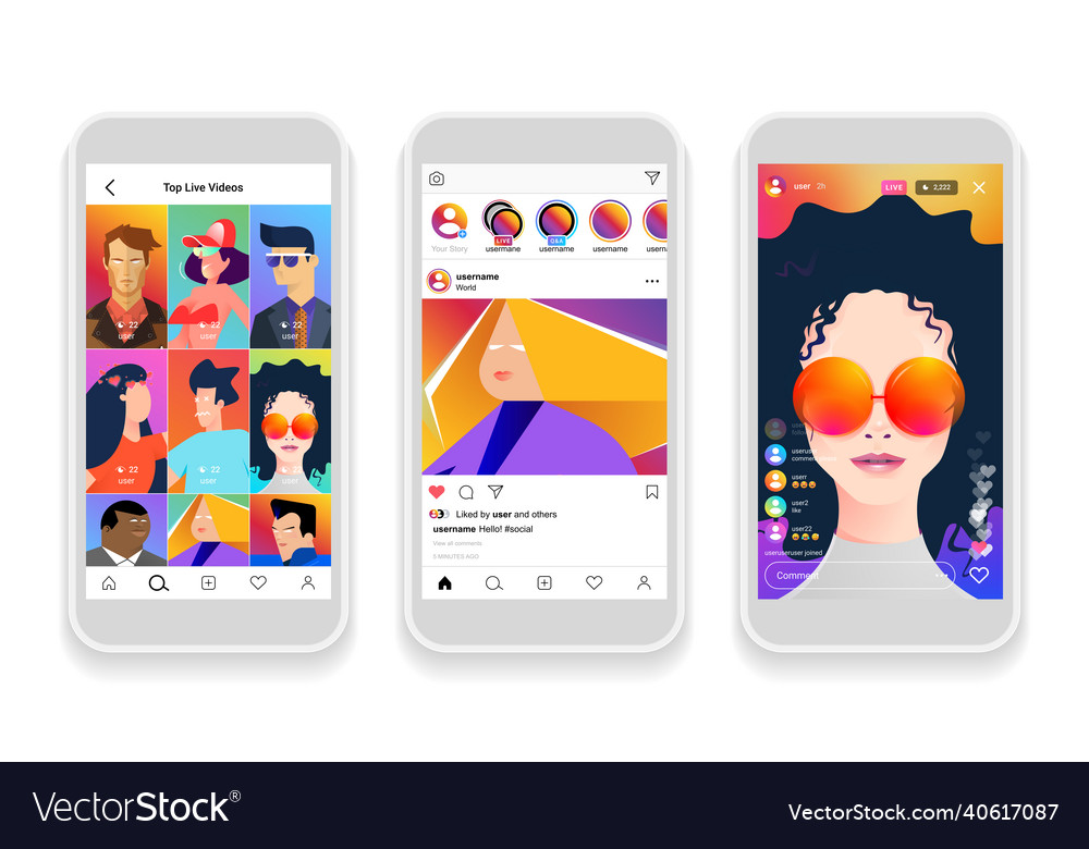 Live camera screen interface Royalty Free Vector Image