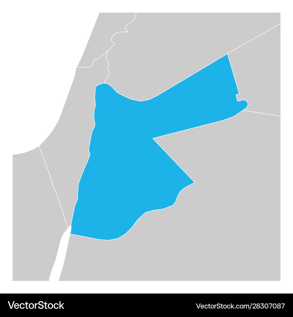 Map jordan green highlighted with neighbor Vector Image
