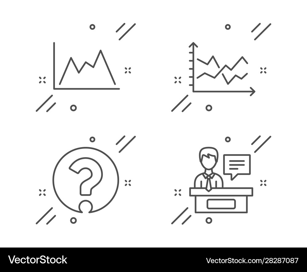 Question mark diagram and diagram chart icons set Vector Image