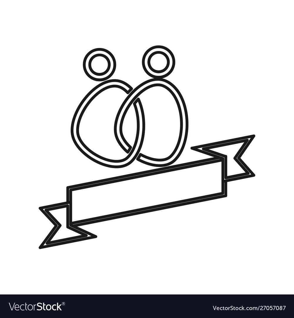 Ribbon empty commitment teamwork together outline Vector Image