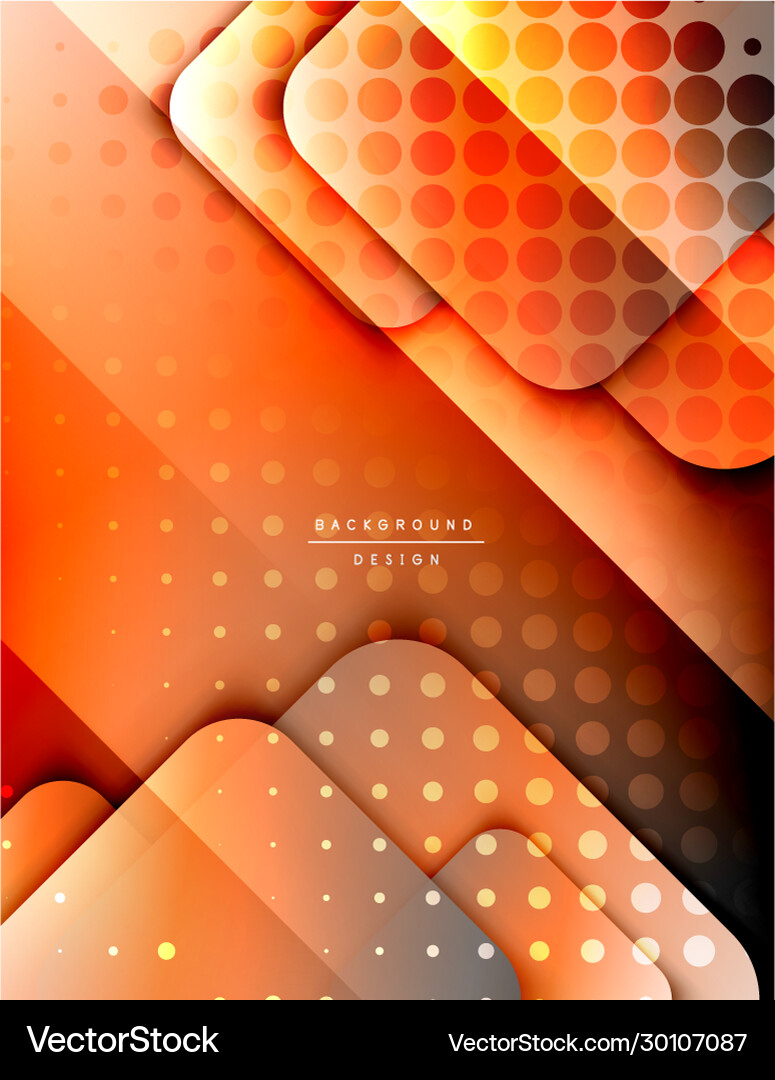 Rounded squares shapes composition geometric Vector Image