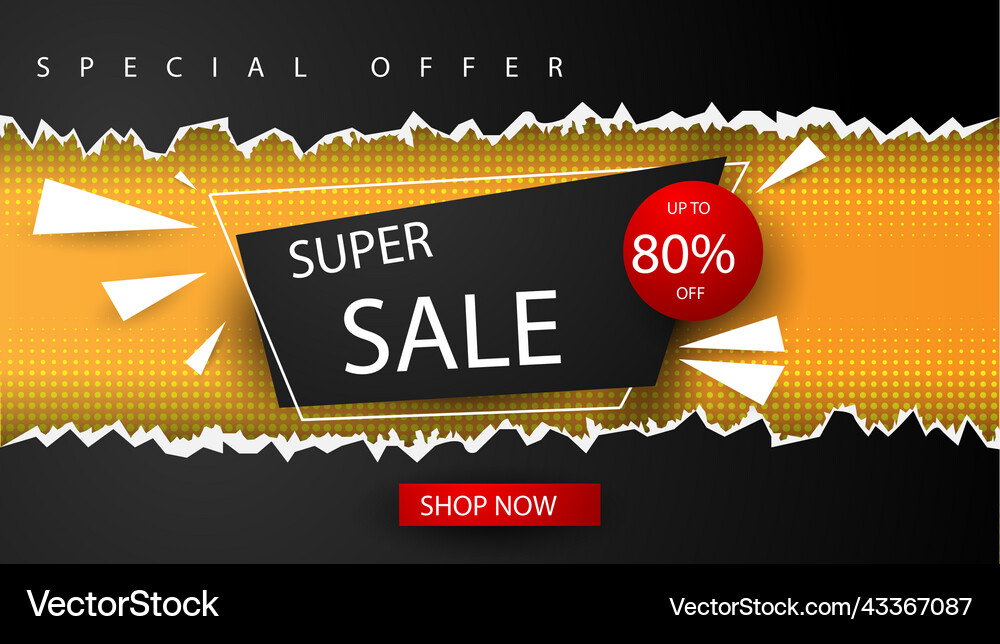 Super sale promotion template design Royalty Free Vector