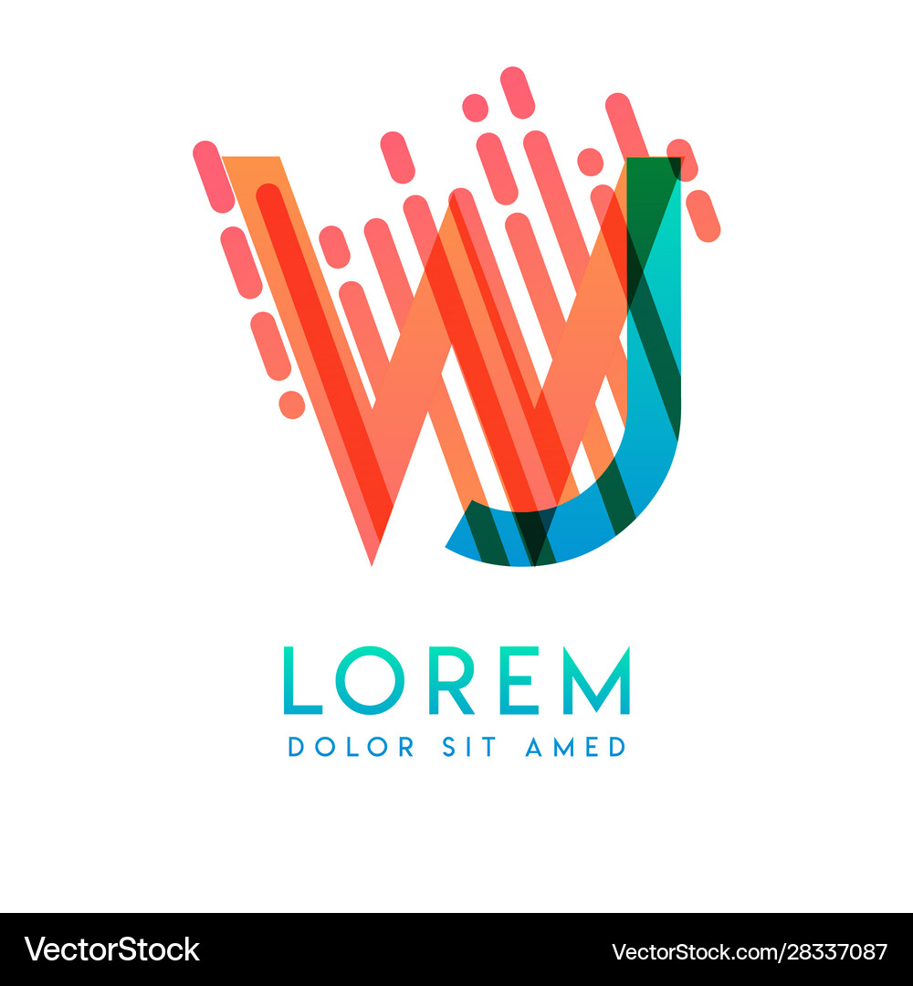 Wj logo with theme galaxy speed and style Vector Image