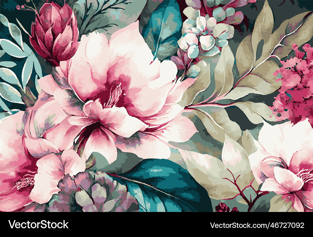 Abstract floral art background template botanical Vector Image
