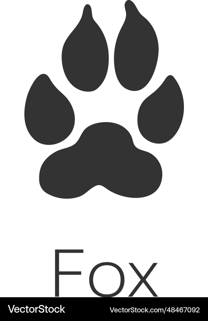 Fox footprint forest animal trace predator paw Vector Image