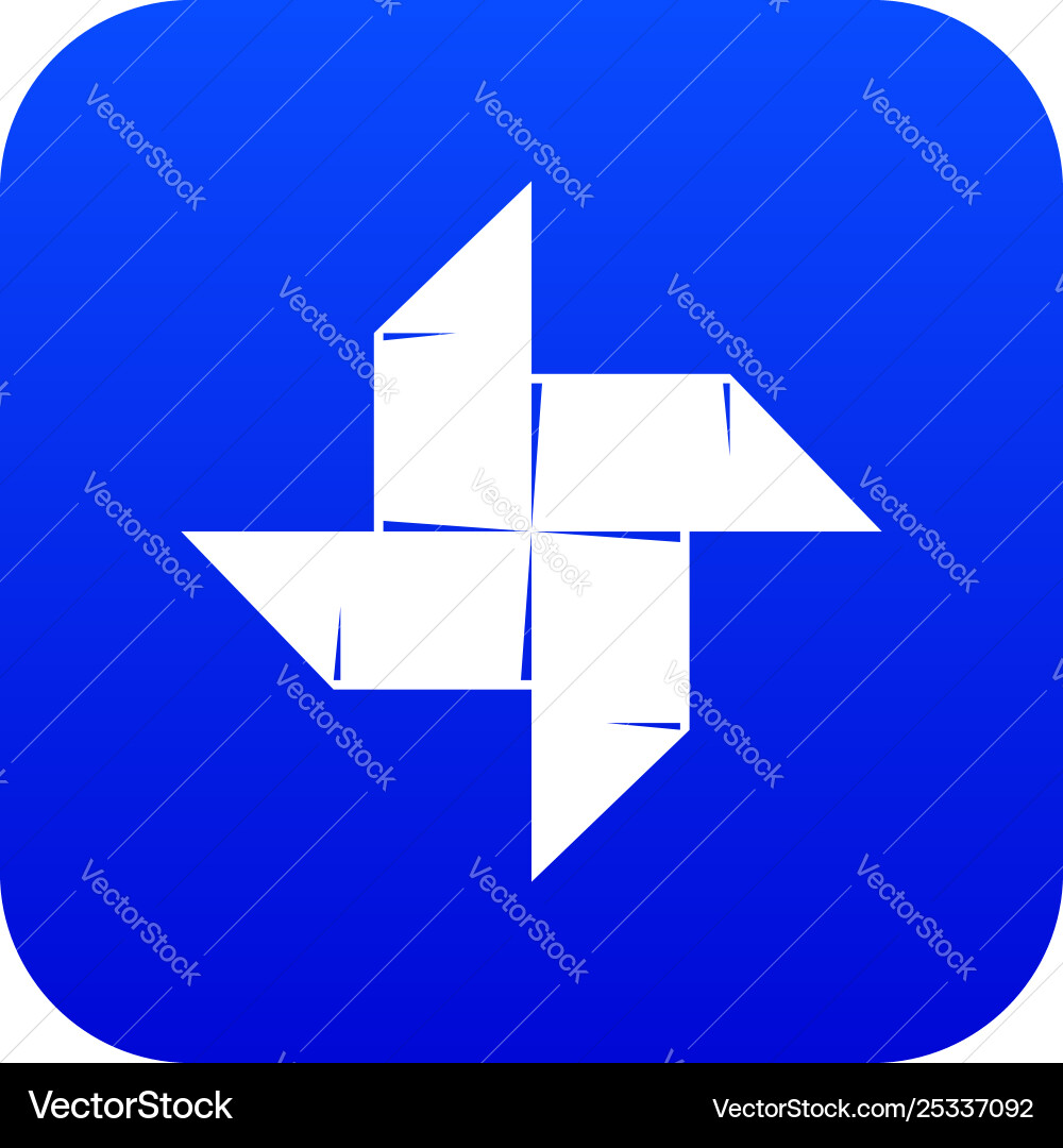 Origami shuriken icon blue Royalty Free Vector Image