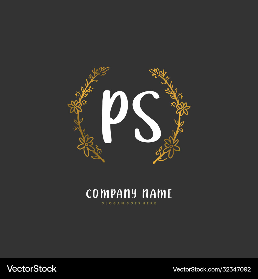 P s ps initial handwriting and signature logo Vector Image