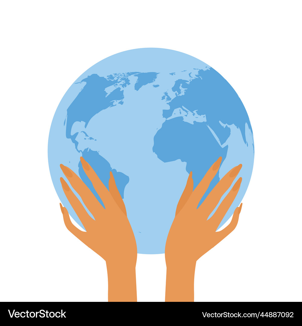Planet earth and human hands care for Royalty Free Vector
