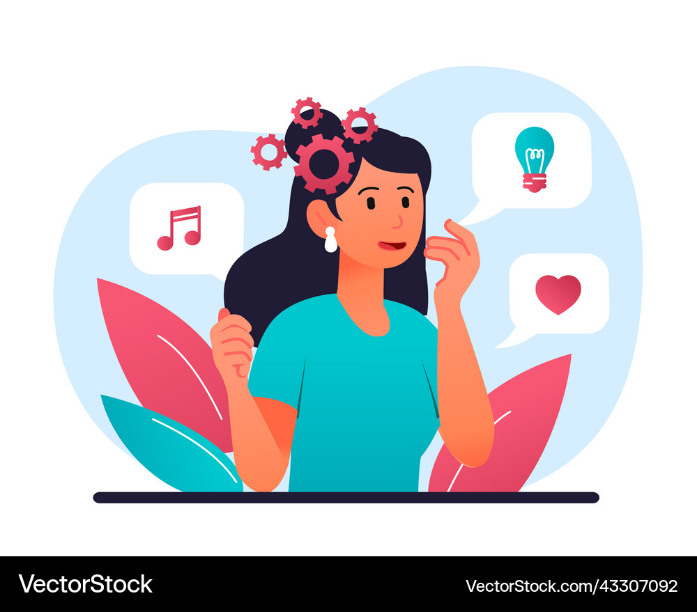 Processing thoughts concept Royalty Free Vector Image
