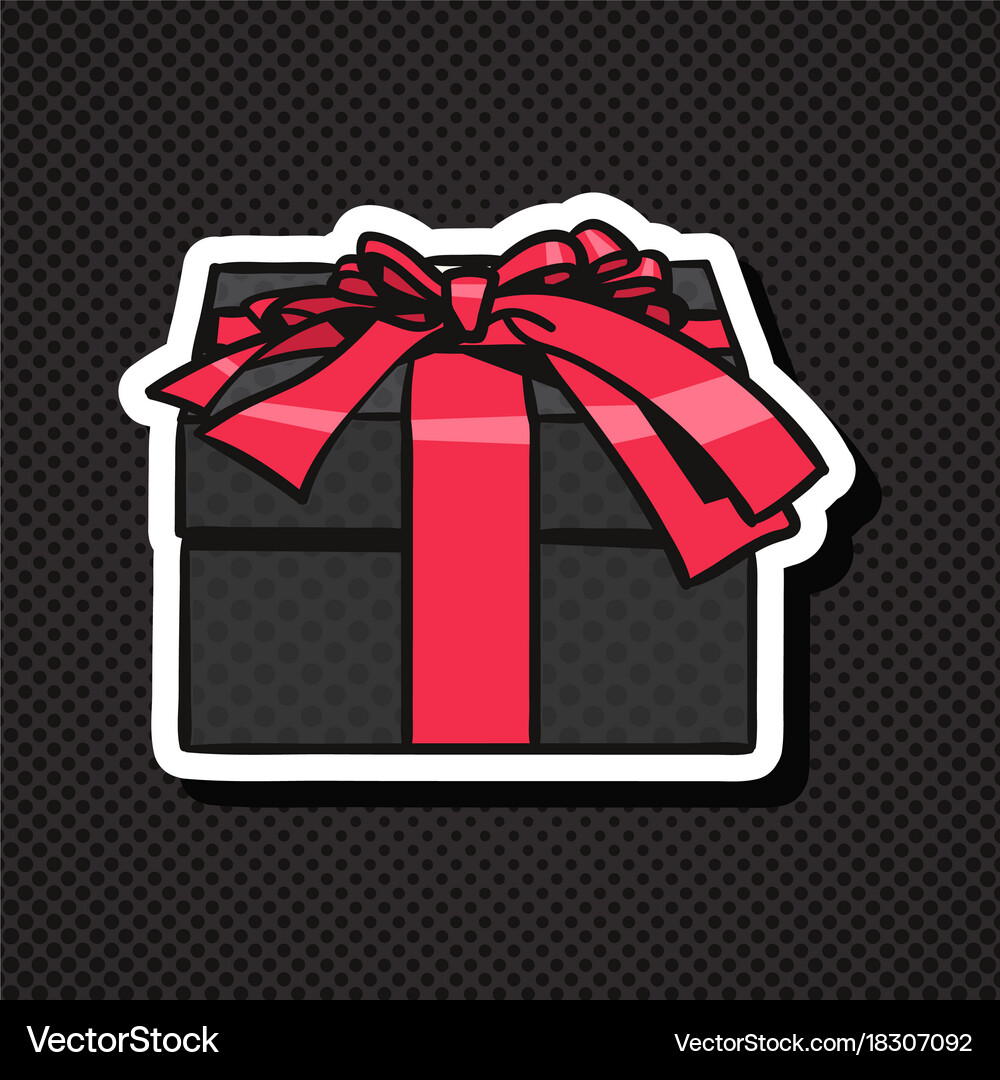 Realistic gift box icon with red bow and ribbon Vector Image