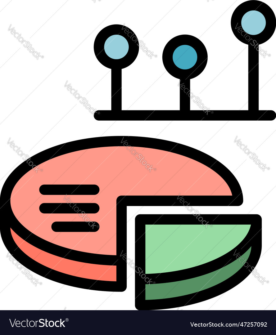 Realization chart icon flat Royalty Free Vector Image