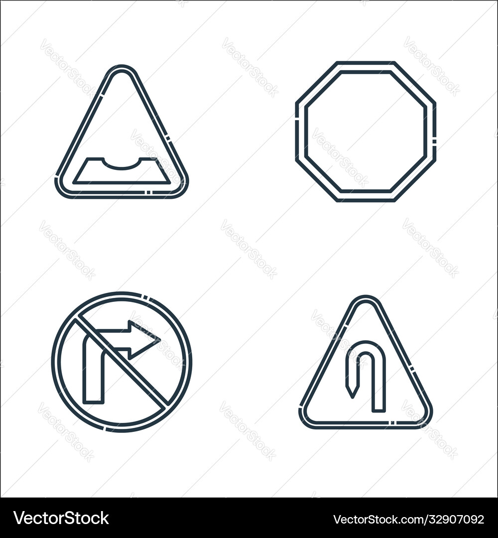 Signaling line icons linear set quality line set Vector Image