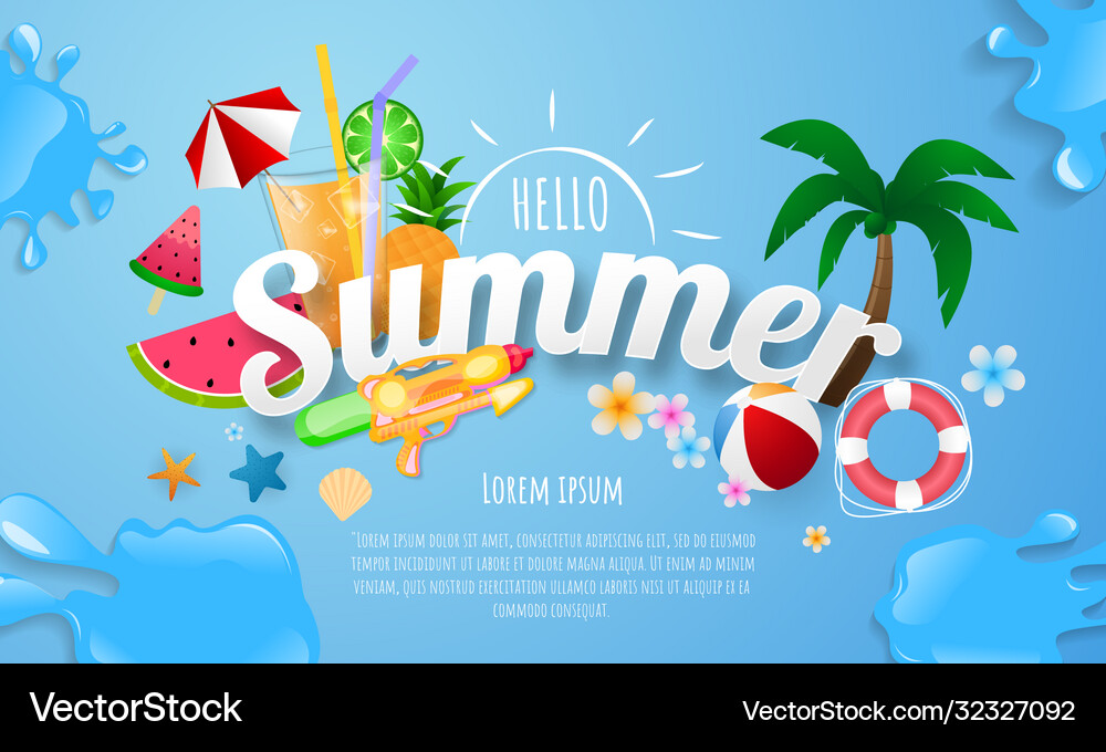 Spring summer poster banner and design for poster Vector Image