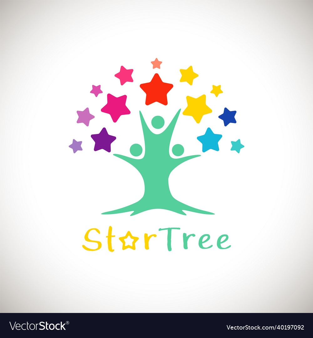 Star tree concept Royalty Free Vector Image - VectorStock