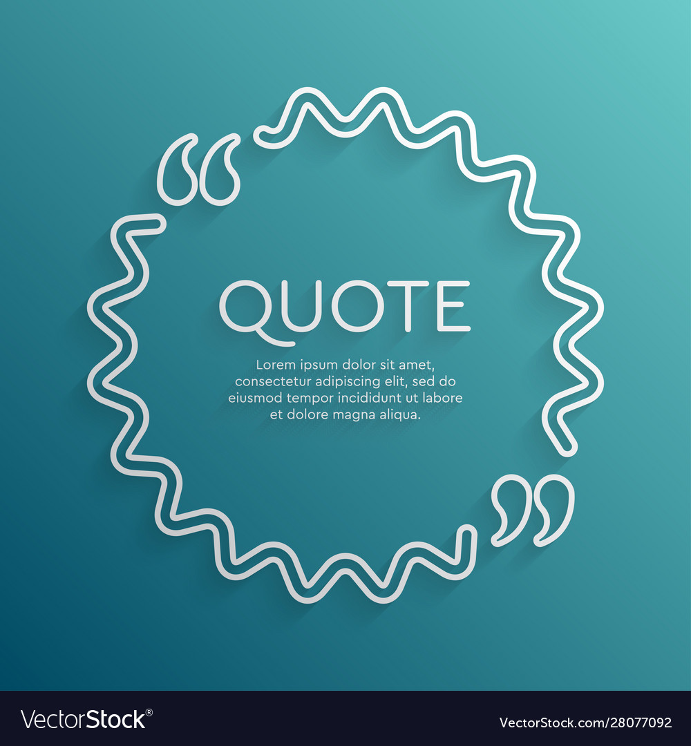 Template creative quote with bracket circle Vector Image