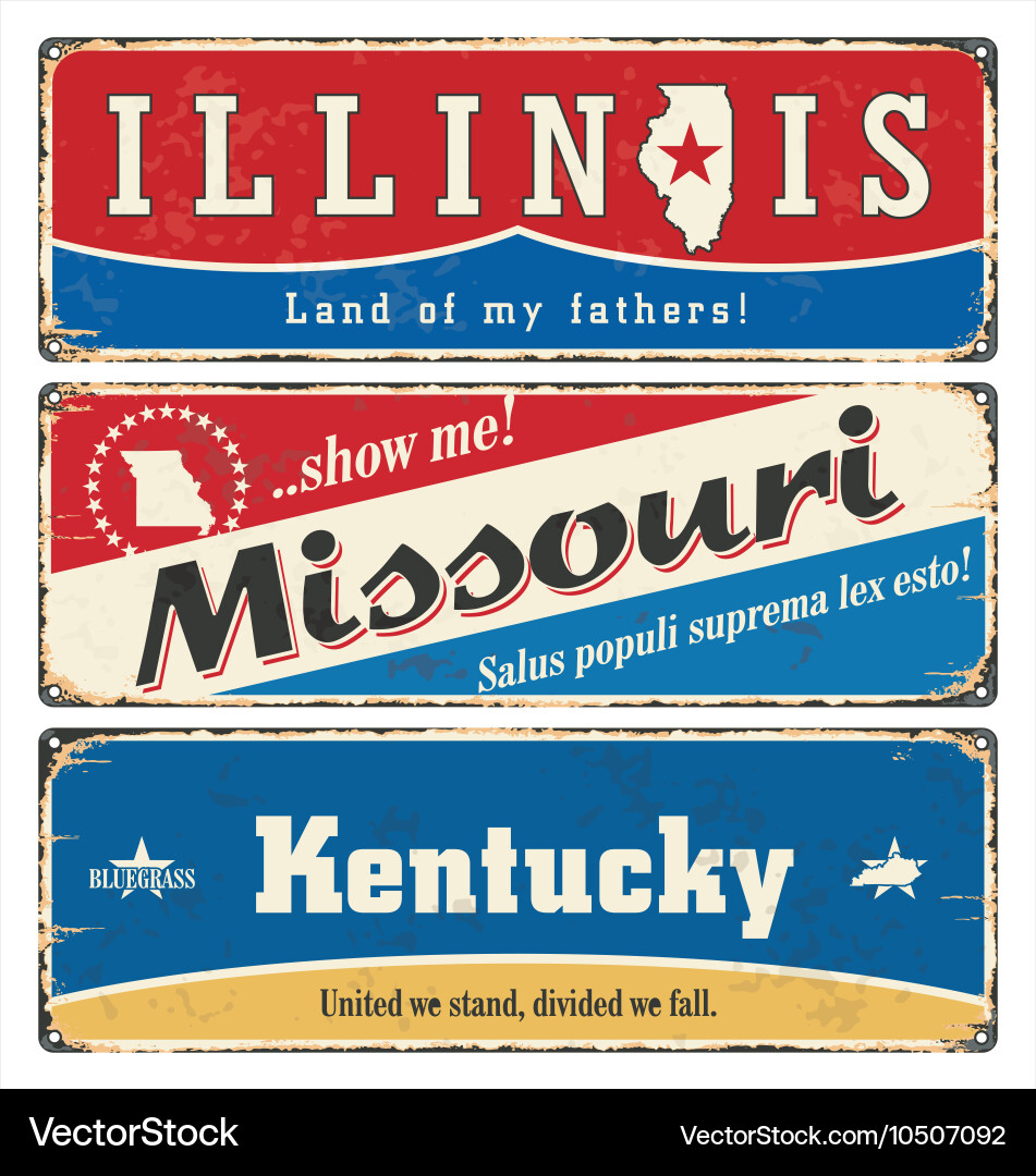 Vintage sign with USA state Royalty Free Vector Image