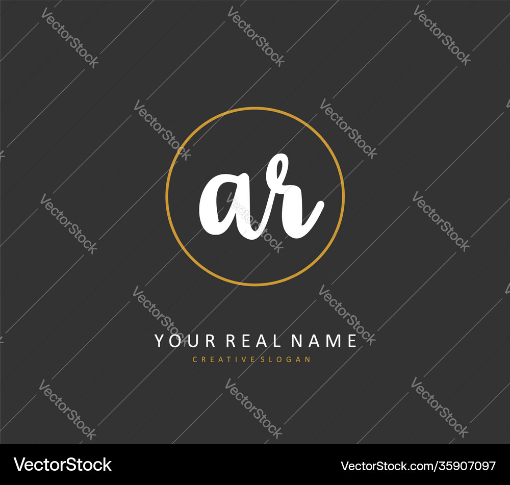 Ar initial letter handwriting and signature logo Vector Image