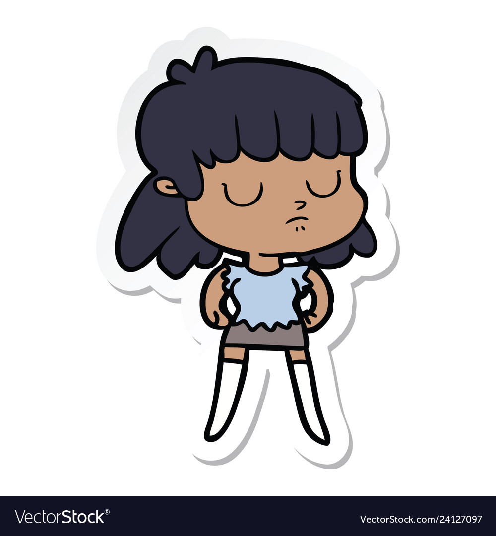 Cartoon indifferent woman Royalty Free Vector Image