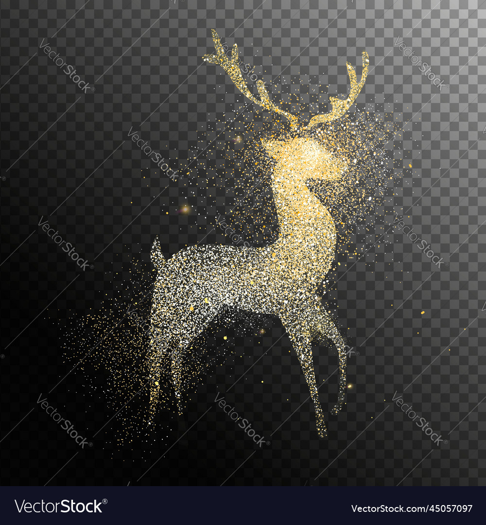 Christmas holiday gold glitter reindeer Royalty Free Vector