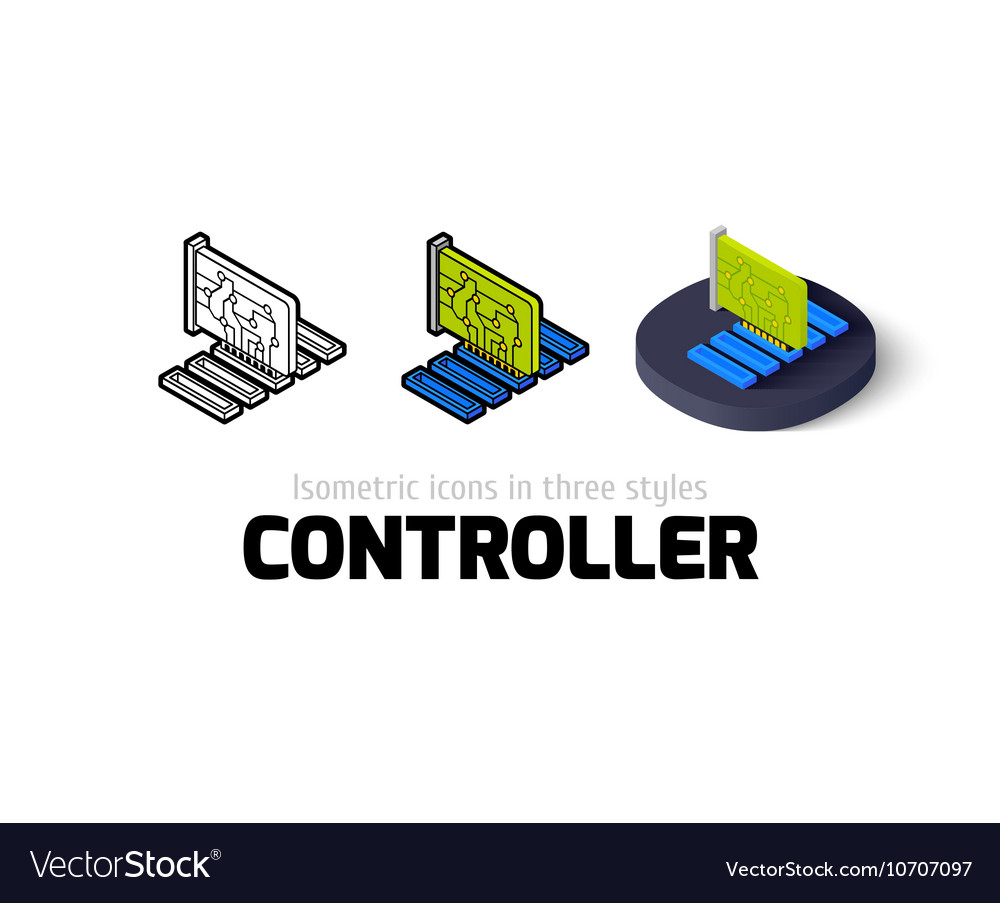 Controller icon in different style Royalty Free Vector Image