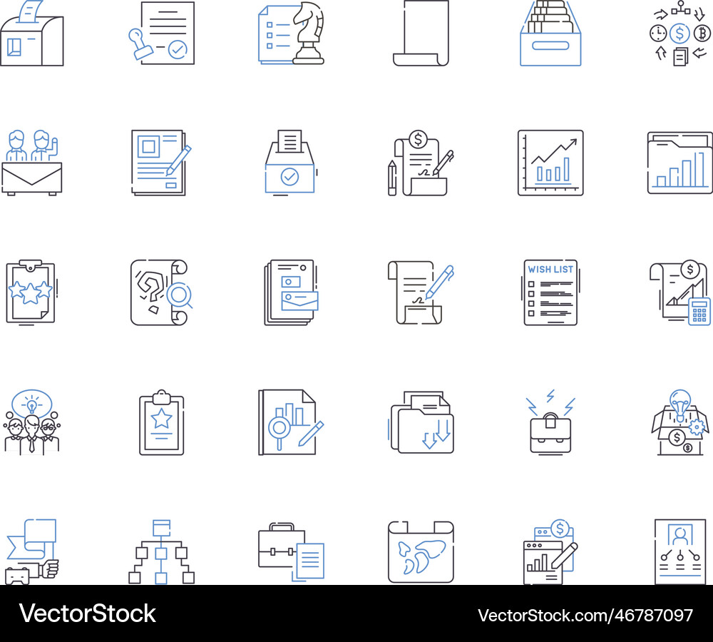 Dynamic planning line icons collection agile Vector Image