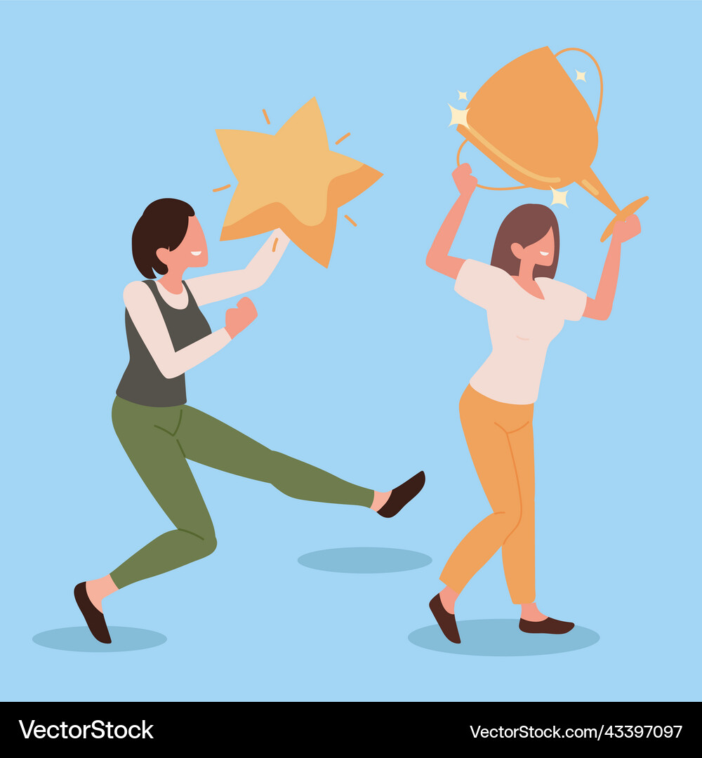 Female achievement awards Royalty Free Vector Image