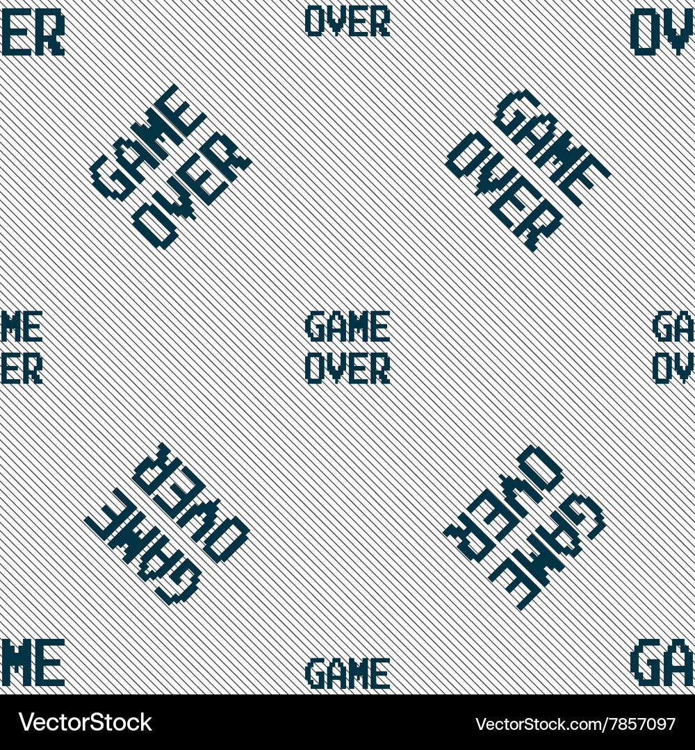 Game over concept icon sign seamless pattern Vector Image