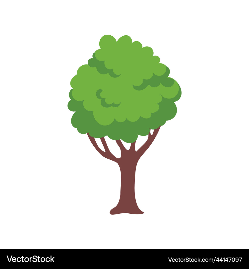 Green tree element fertile forest for decoration Vector Image