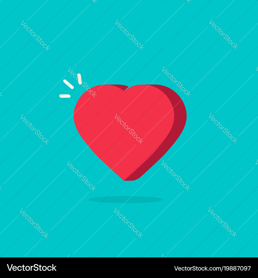 Heart icon in flat cartoon Royalty Free Vector Image