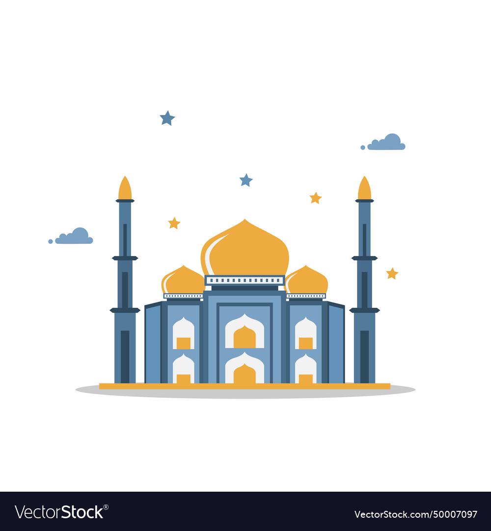 Islamic mosque flat Royalty Free Vector Image - VectorStock