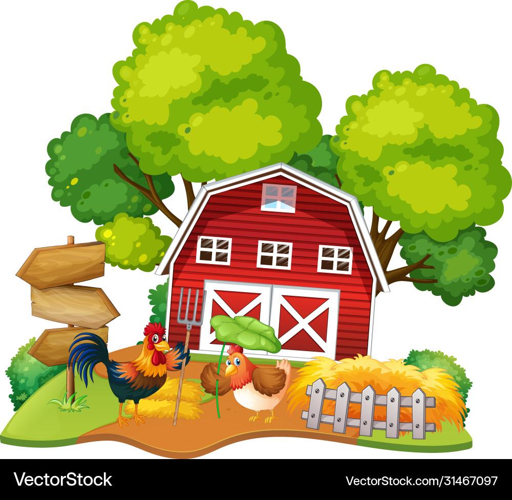 Isolated chicken house on white background Vector Image