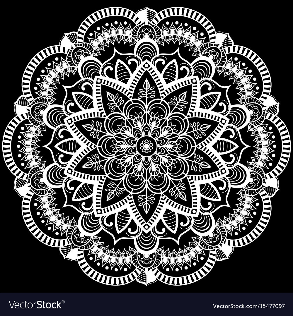 Round indian pattern Royalty Free Vector Image