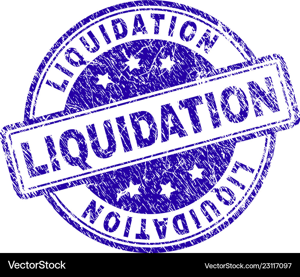 Scratched textured liquidation stamp seal Vector Image