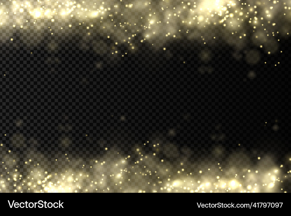 Sparkling golden magic dust particles bokeh light Vector Image