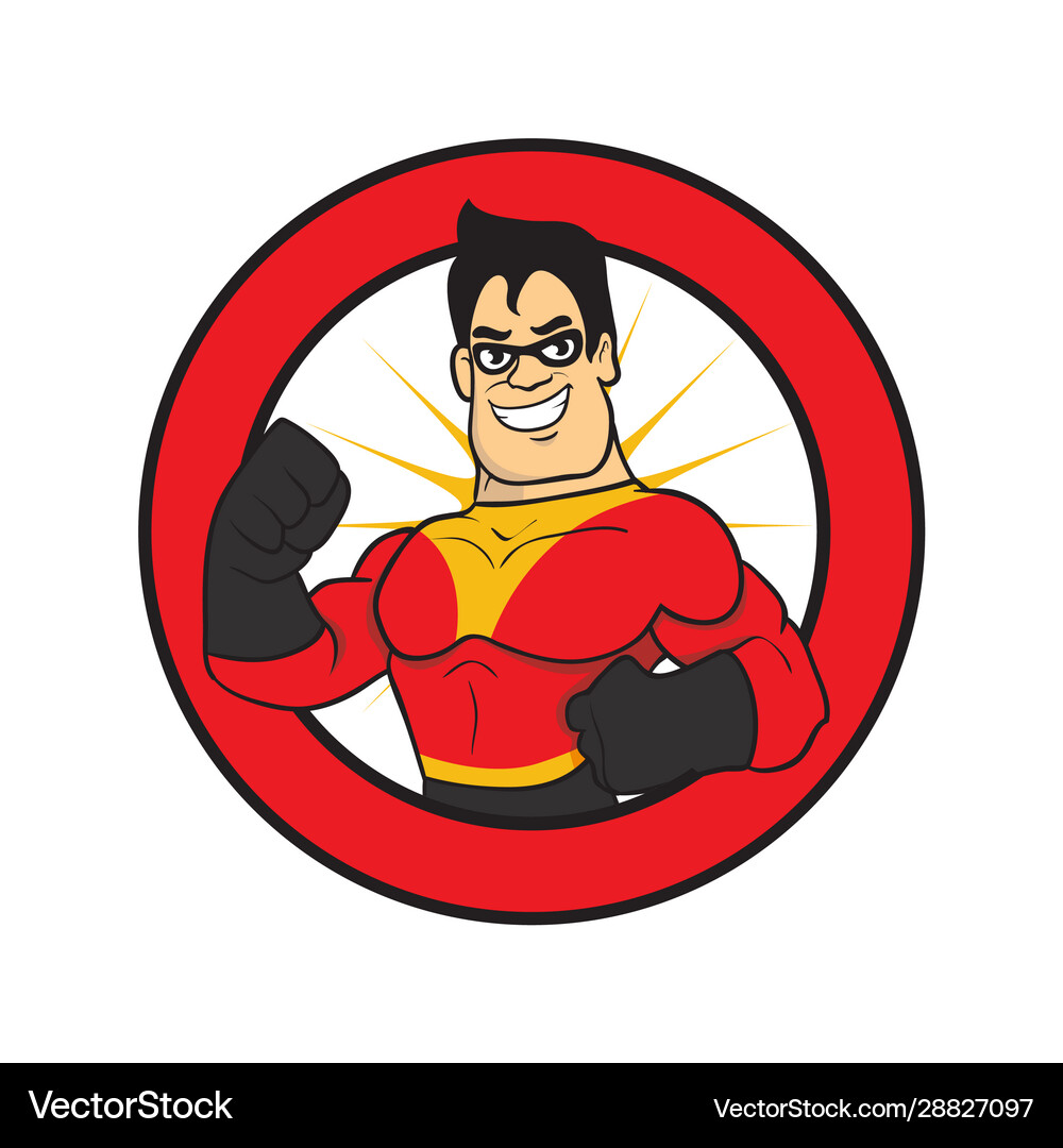 Superhero Cartoon Logo