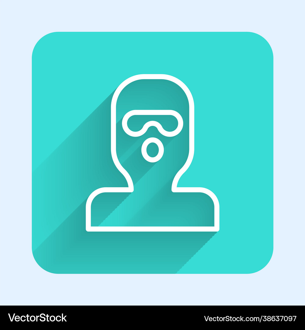 White line thief mask icon isolated with long Vector Image