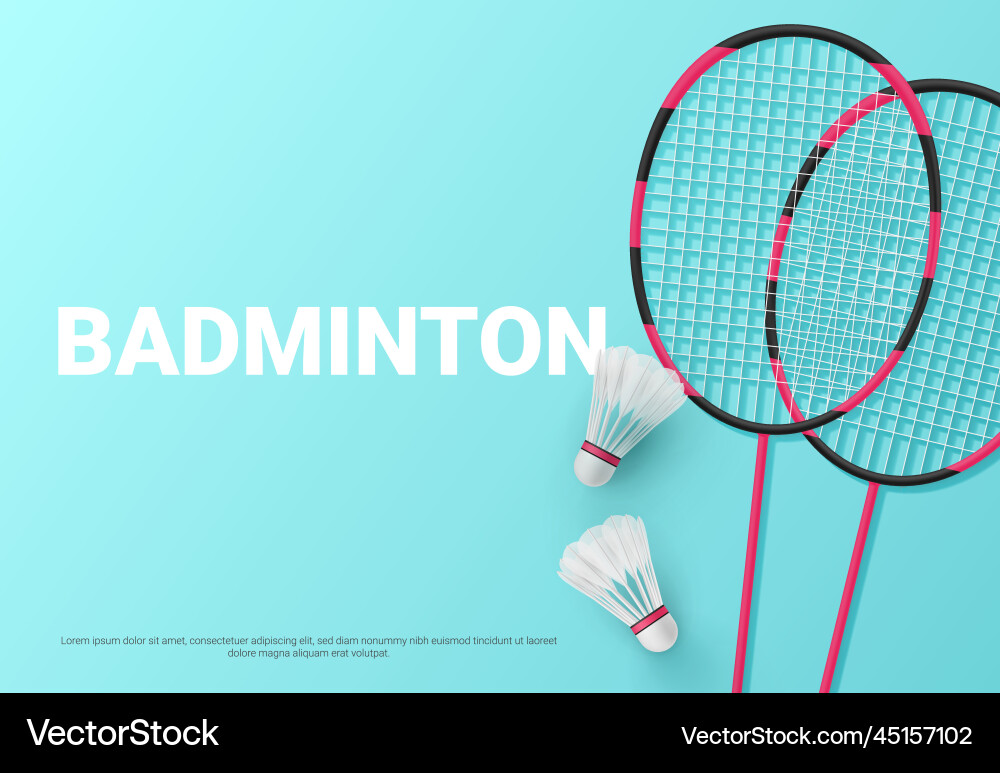 Badminton banner racket shuttlecock sport Vector Image