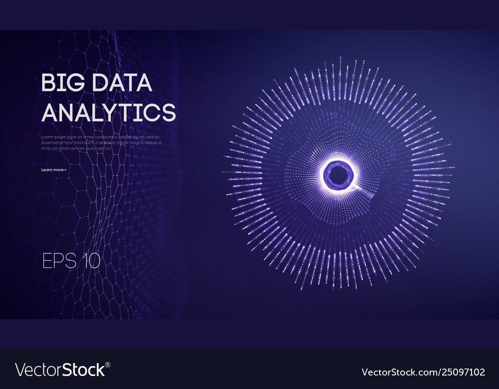Big data visualization background 3d data Vector Image