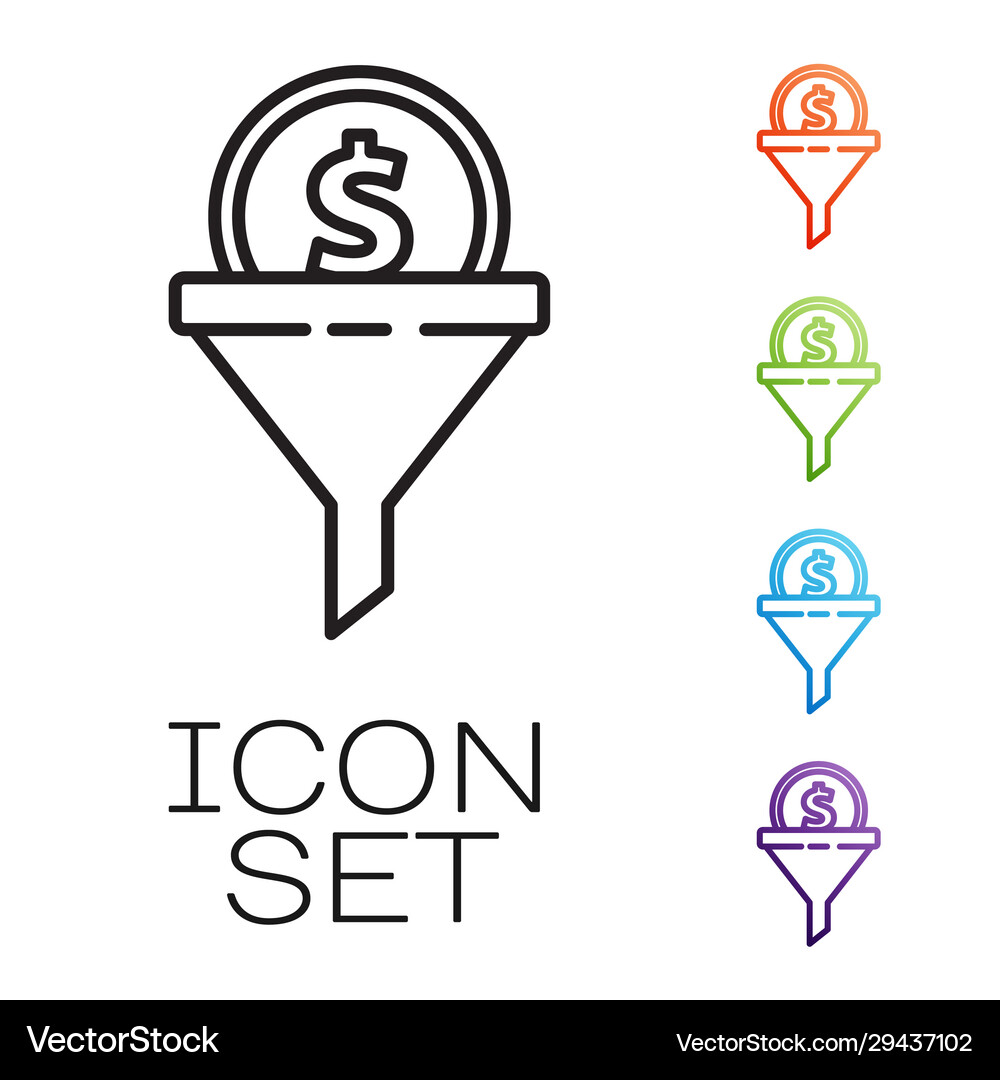 Black line lead management icon isolated on white Vector Image