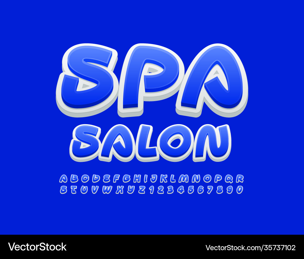 Bright banner spa salon stylish alphabet set Vector Image