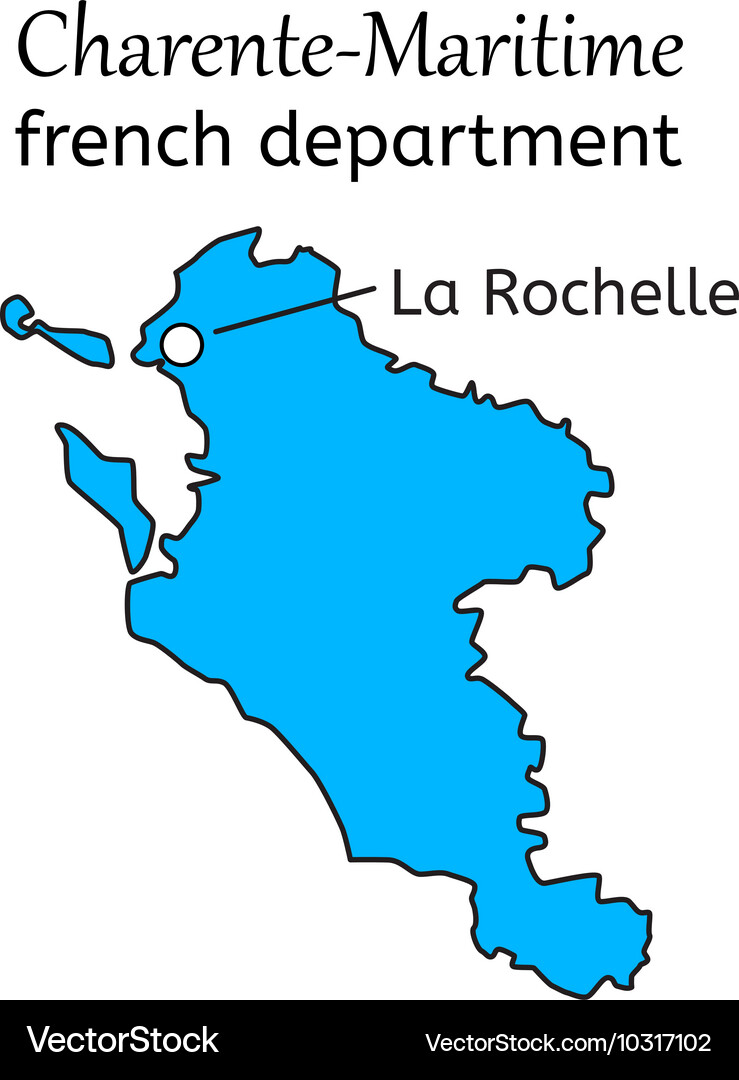Charente-Maritime french department map Royalty Free Vector
