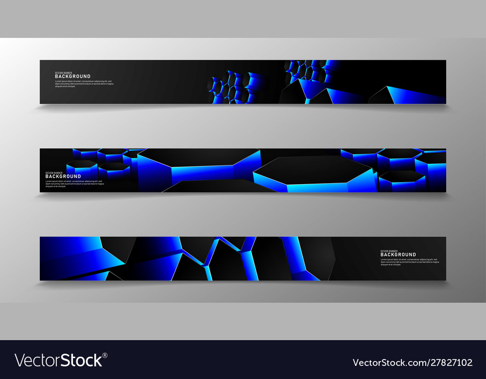 Collection rectangular banners geometric Vector Image