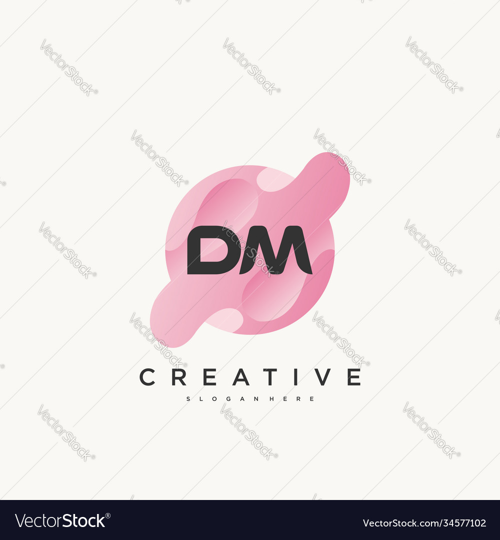 Dm initial letter logo icon design template Vector Image