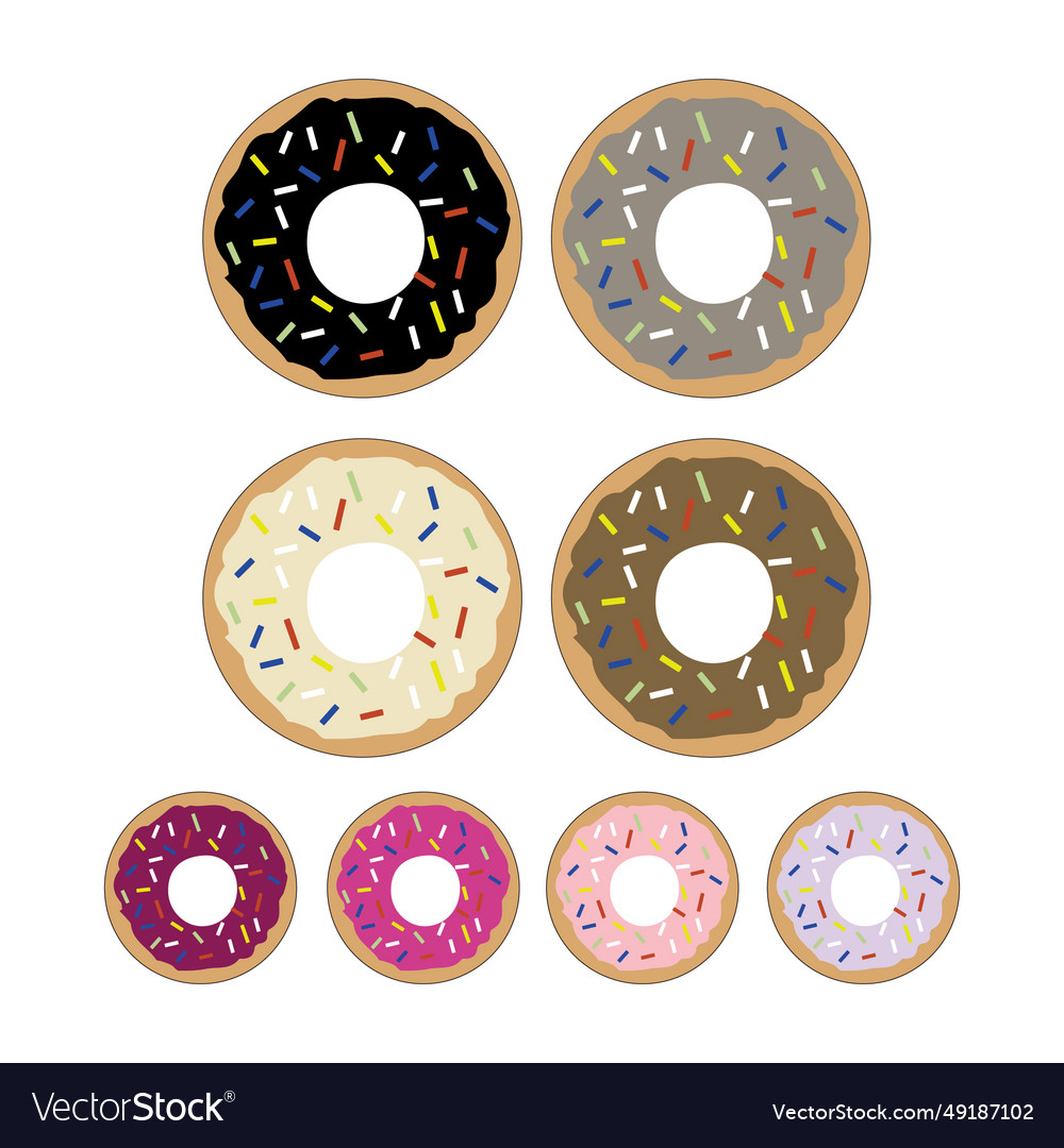Doughnut clipart set Royalty Free Vector Image