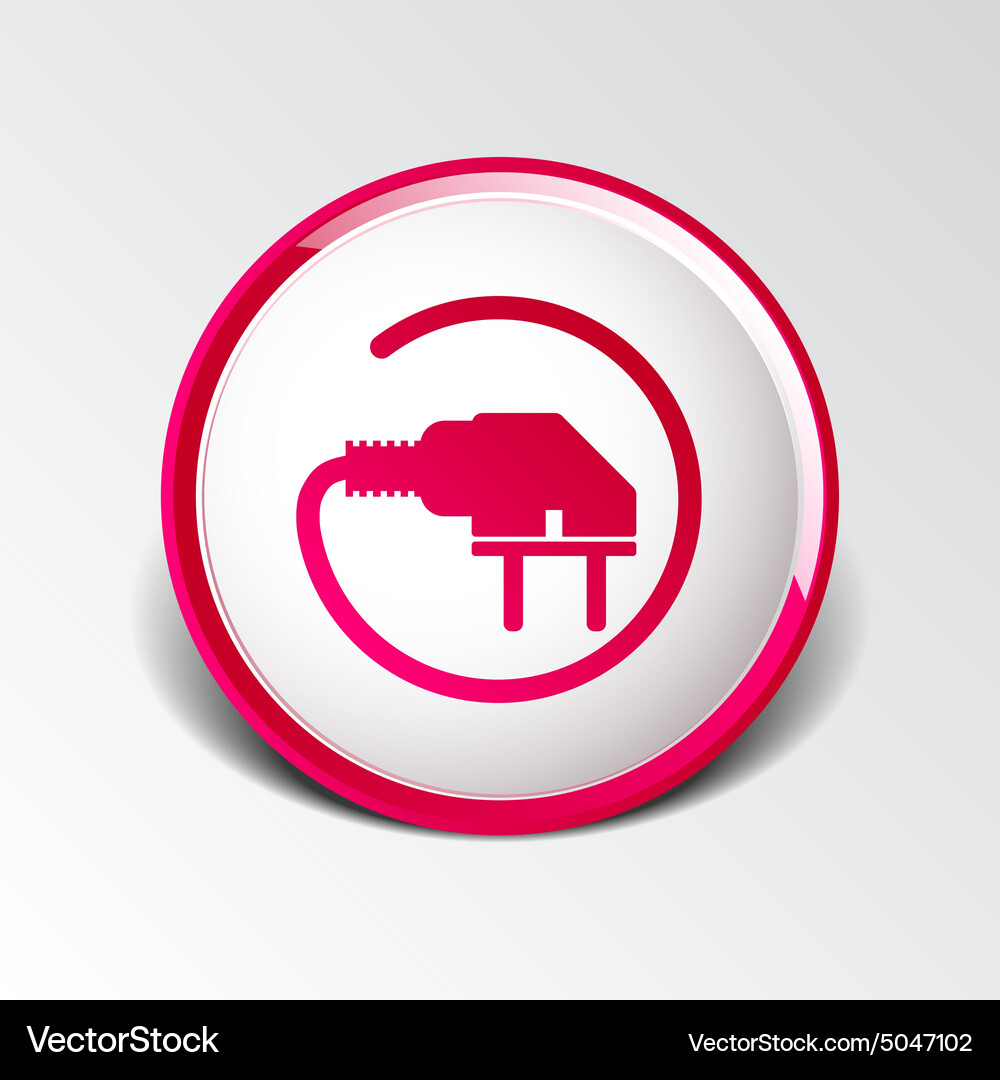 Electric outlet icon plug cord power Royalty Free Vector